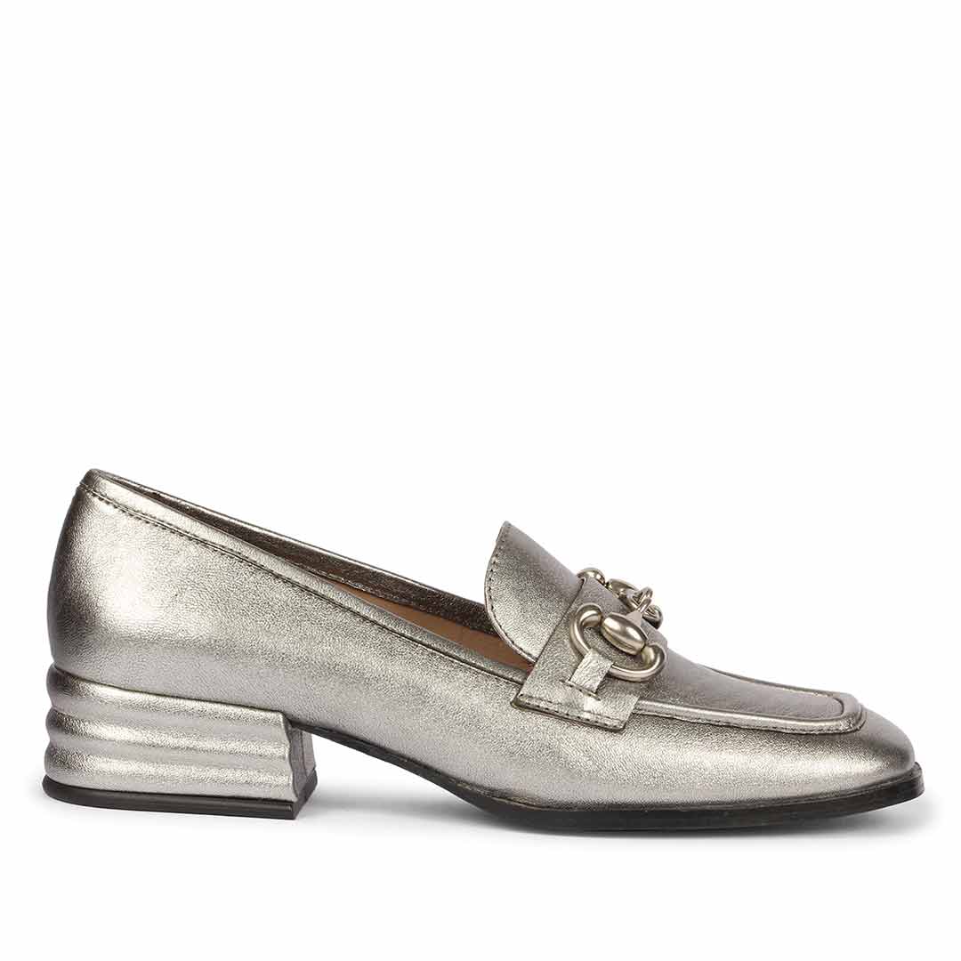 Saint Jenny Gunmetal Leather Handcrafted Moccasins – SaintG India