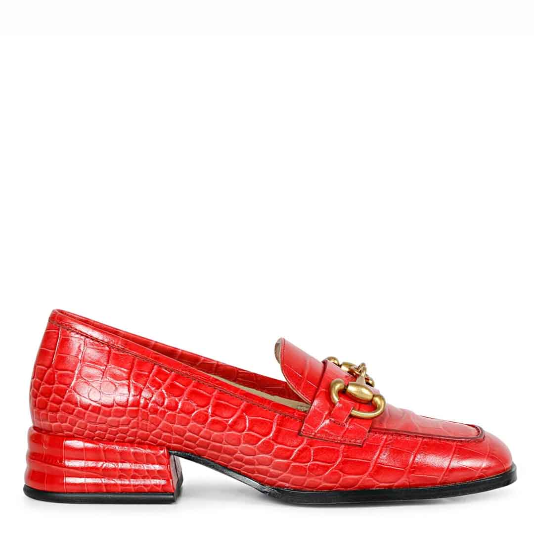 SaintG Womens Red Leather Moccasins – SaintG India