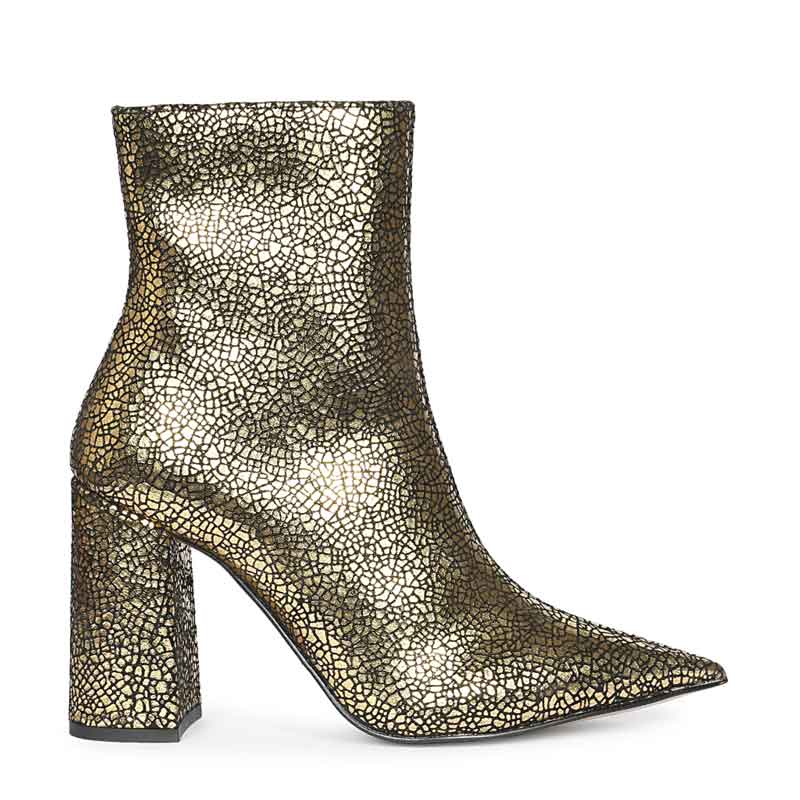 Saint Lorena Gold Metallic Leather High Ankle Boots – SaintG India